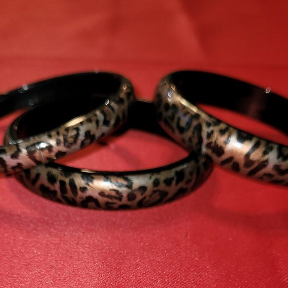 Jewelry | Leopard Print Bangles 3 Pack | Poshmark